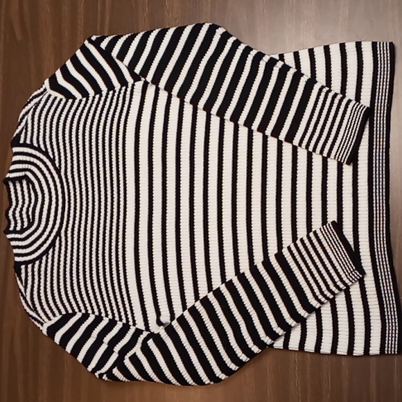 Studio Works | Sweaters | Studio Works Blackwhite Fittedribbed Sweater ...